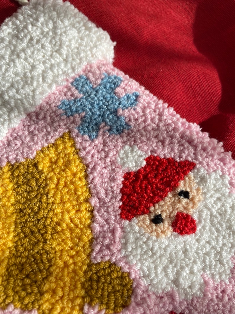 Christmas Stocking Punch Needle Handmade Decor Christmas - Etsy Canada