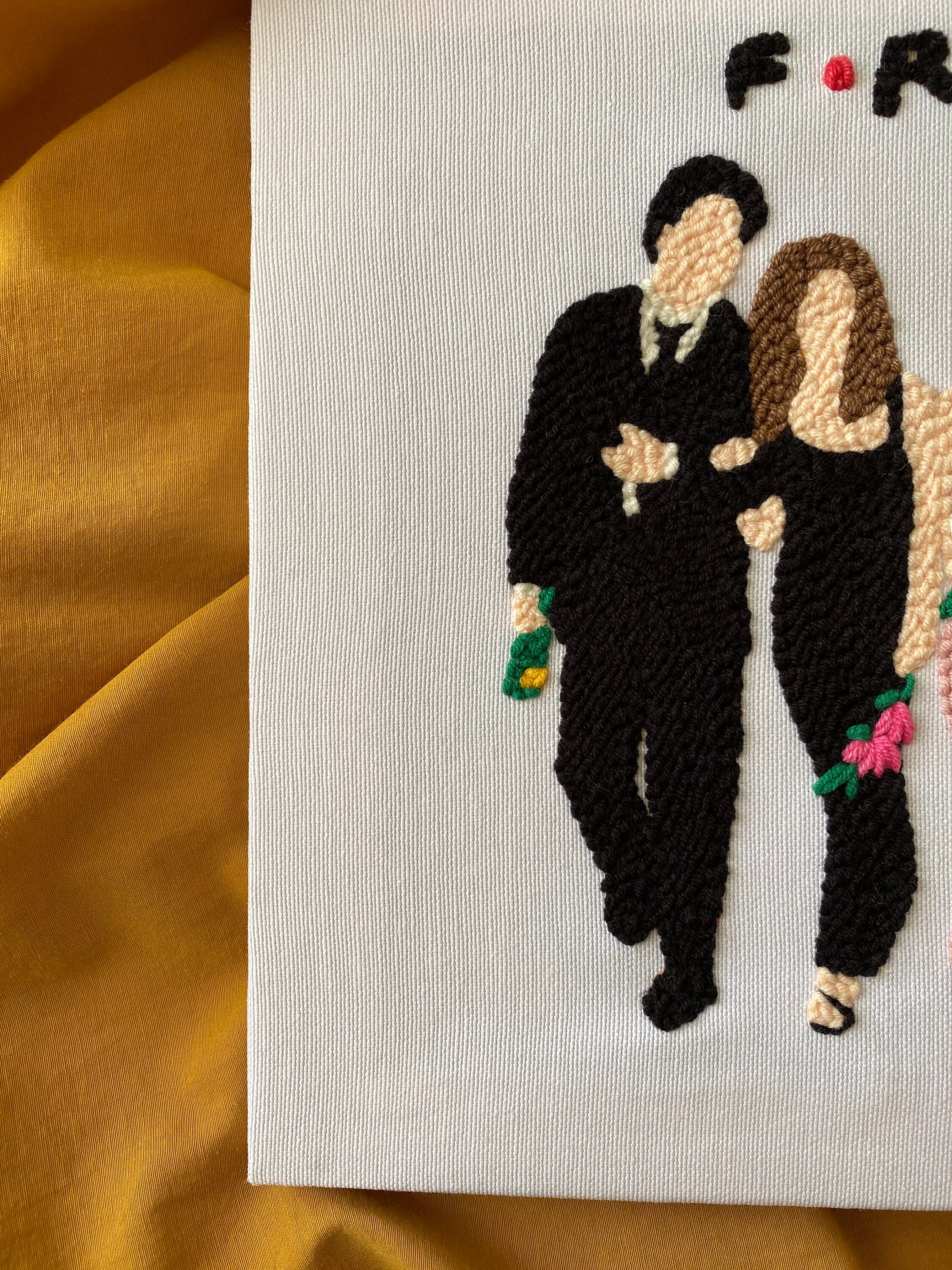 F.R.I.E.N.D.S. Canvas Punch Needle, Embroidery Kanvas Tablo, Punch Wall ...