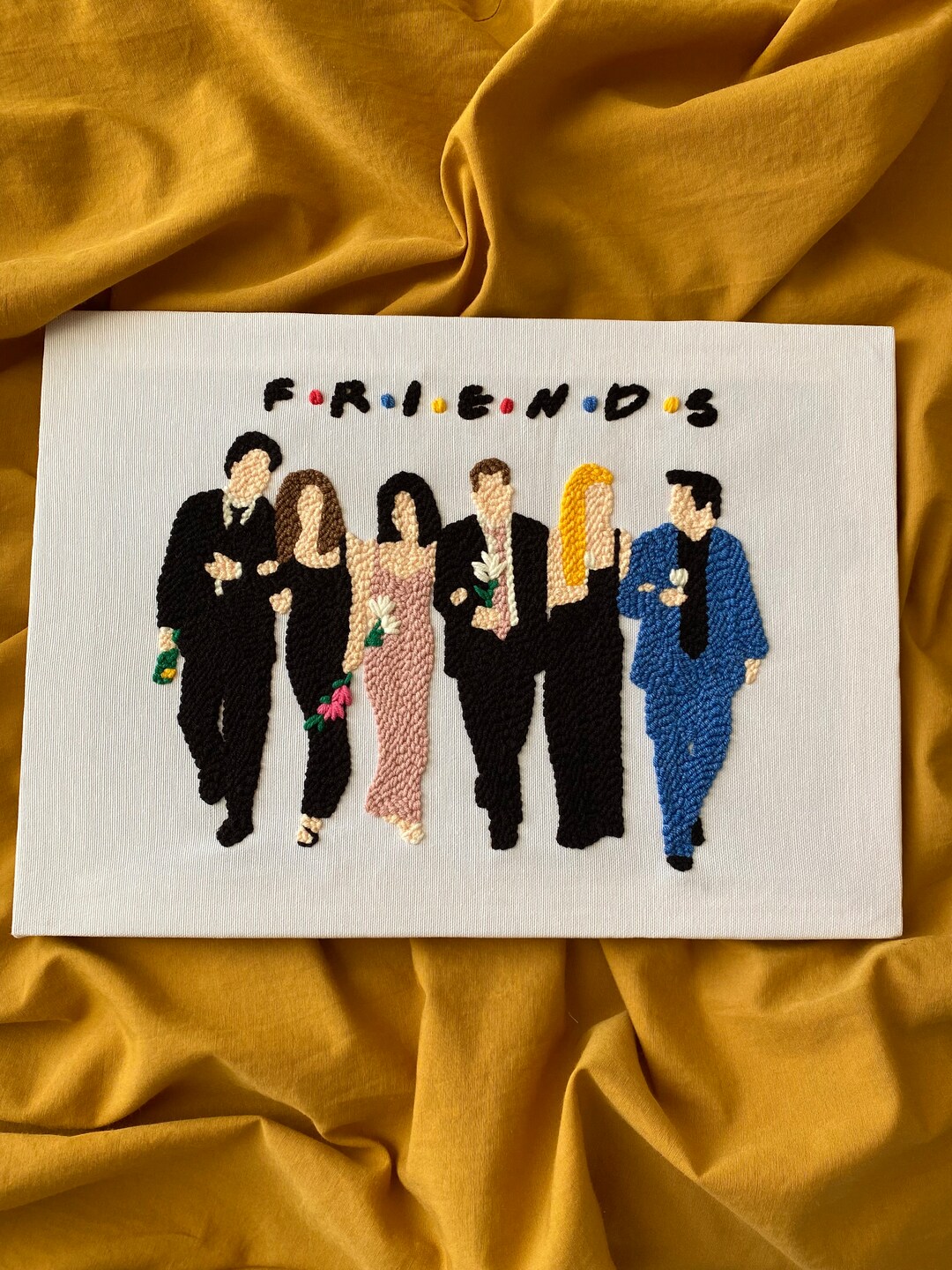 F.R.I.E.N.D.S. Canvas Punch Needle, Embroidery Kanvas Tablo, Punch Wall ...