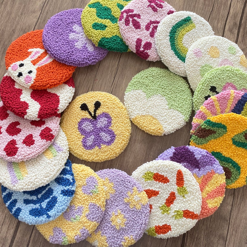 Punch Needle Coaster - Etsy