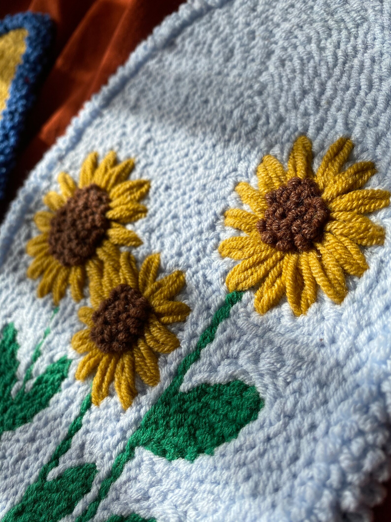 Punch Needle Wall Hanging Sunflower Wall Decor Hand Tufted - Etsy