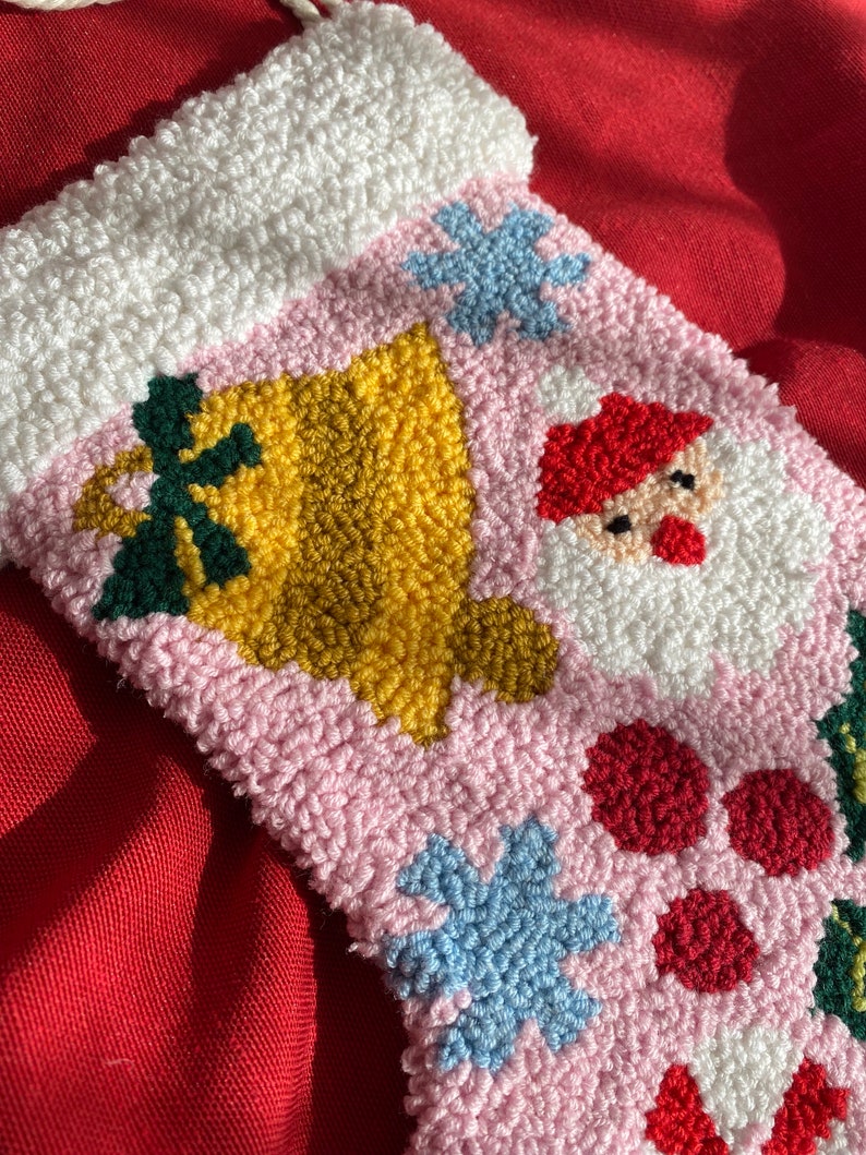 Christmas Stocking Punch Needle Handmade Decor Christmas - Etsy Canada
