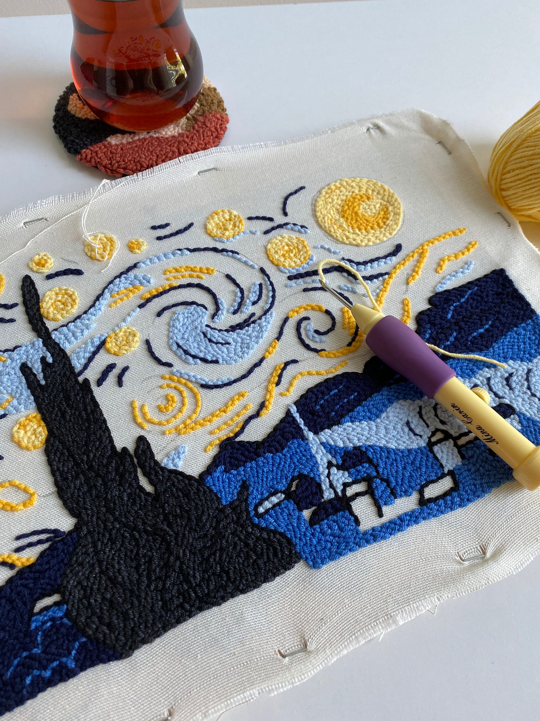 Starry Night Punch Pillow Handmade Home Decoration New Home - Etsy