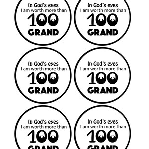 In God's Eyes, I Am Worth More Than 100 Grand, Religious Gift Tags ...