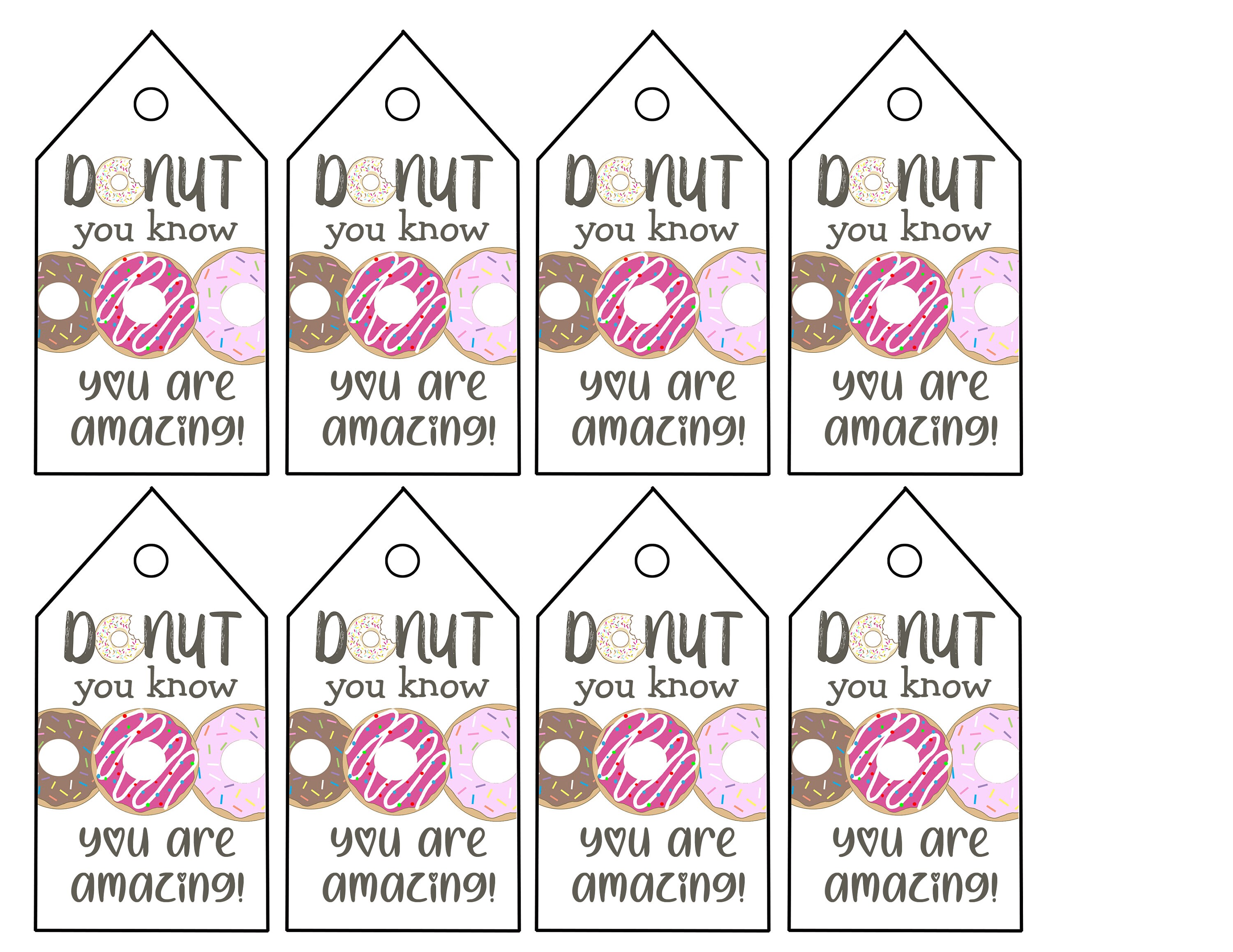Donut You Know You Are Wonderful Donut Package Gift Tags - Etsy