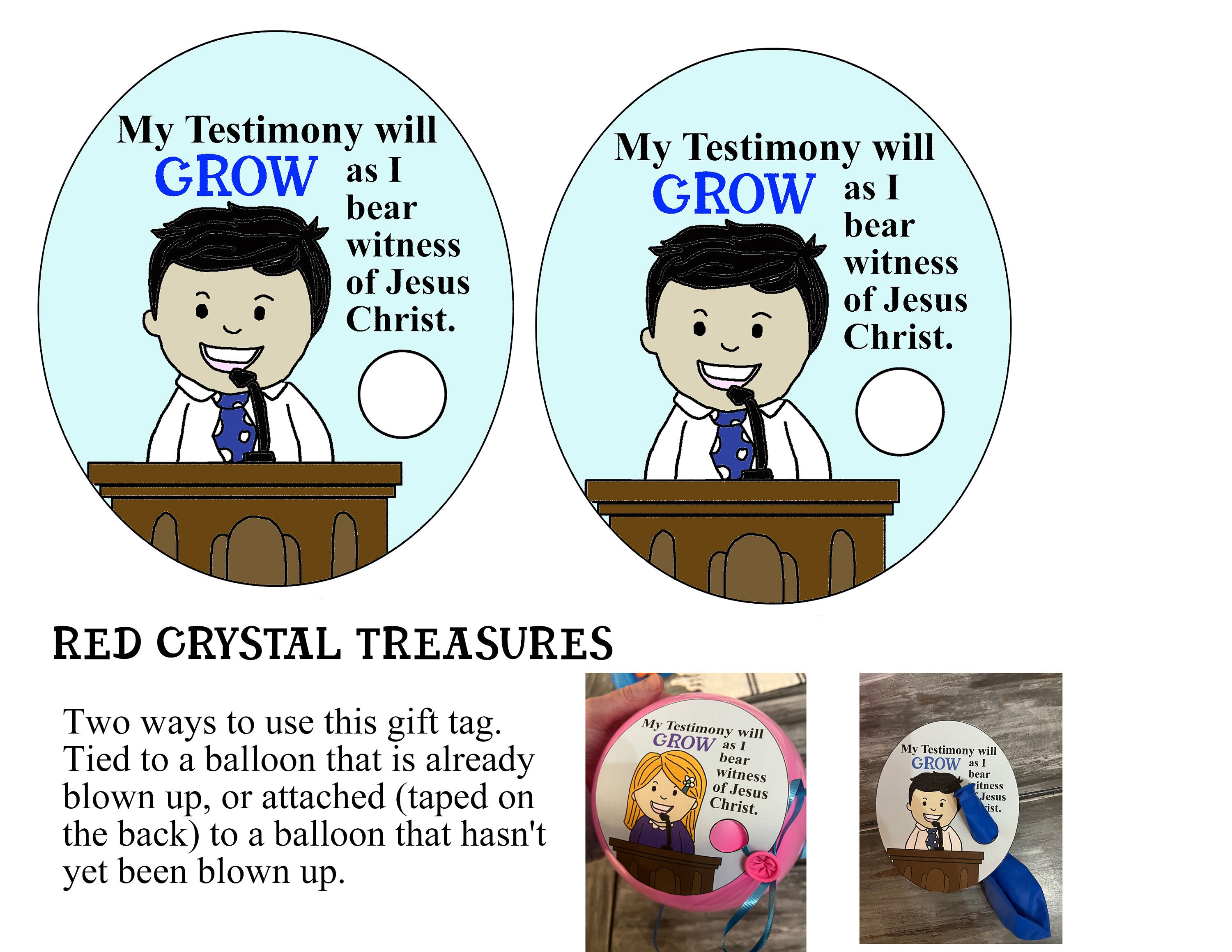 My Testimony Will Grow as I Bear Witness of Jesus Christ. Balloon Gift ...