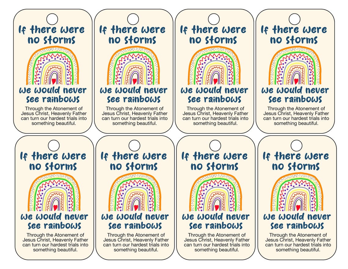 Religious Rainbow Gift Tag: Trials & Atonement - Etsy