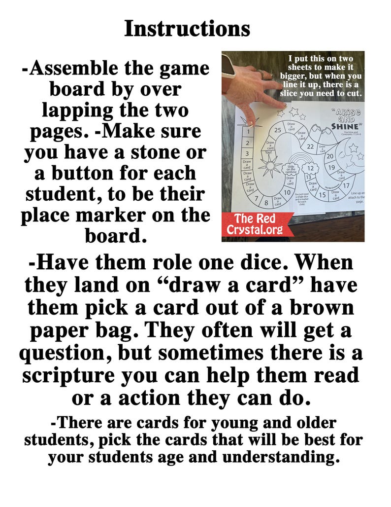 Arise and Shine, D&C 115:4-6, Come Follow Me, LDS Primary Board Game - Etsy