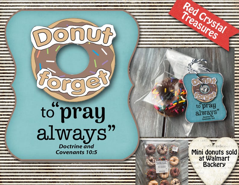 Donut Forget to Pray Always D&C 10:5, Prayer Gift Tag - Etsy