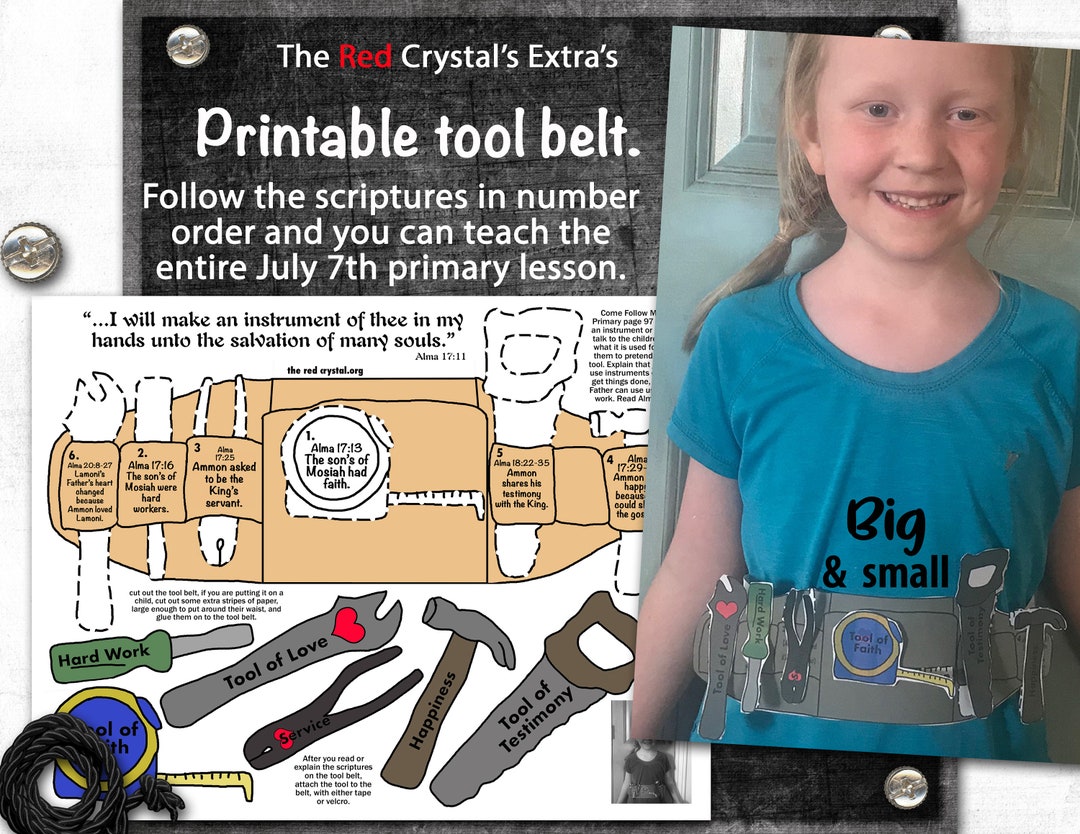 Printable LDS Tool Belt With Tools, i Will Make an Instrument of Thee ...