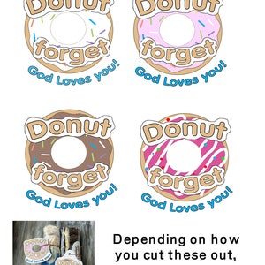 Donut Forget, God Loves You. Religious Donut Gift Tags - Etsy