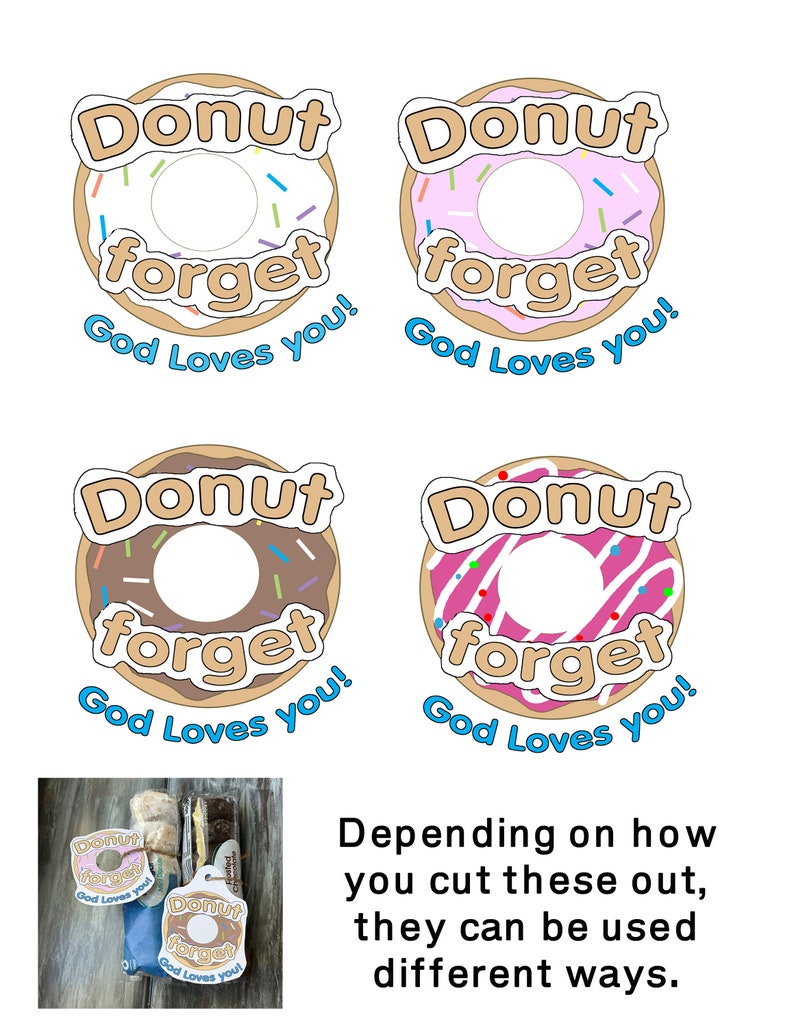 Donut Forget, God Loves You. Religious Donut Gift Tags - Etsy