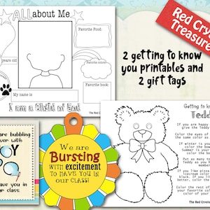 2 Getting to Know You Coloring Pages, and 2 Welcoming Gift Tags ...