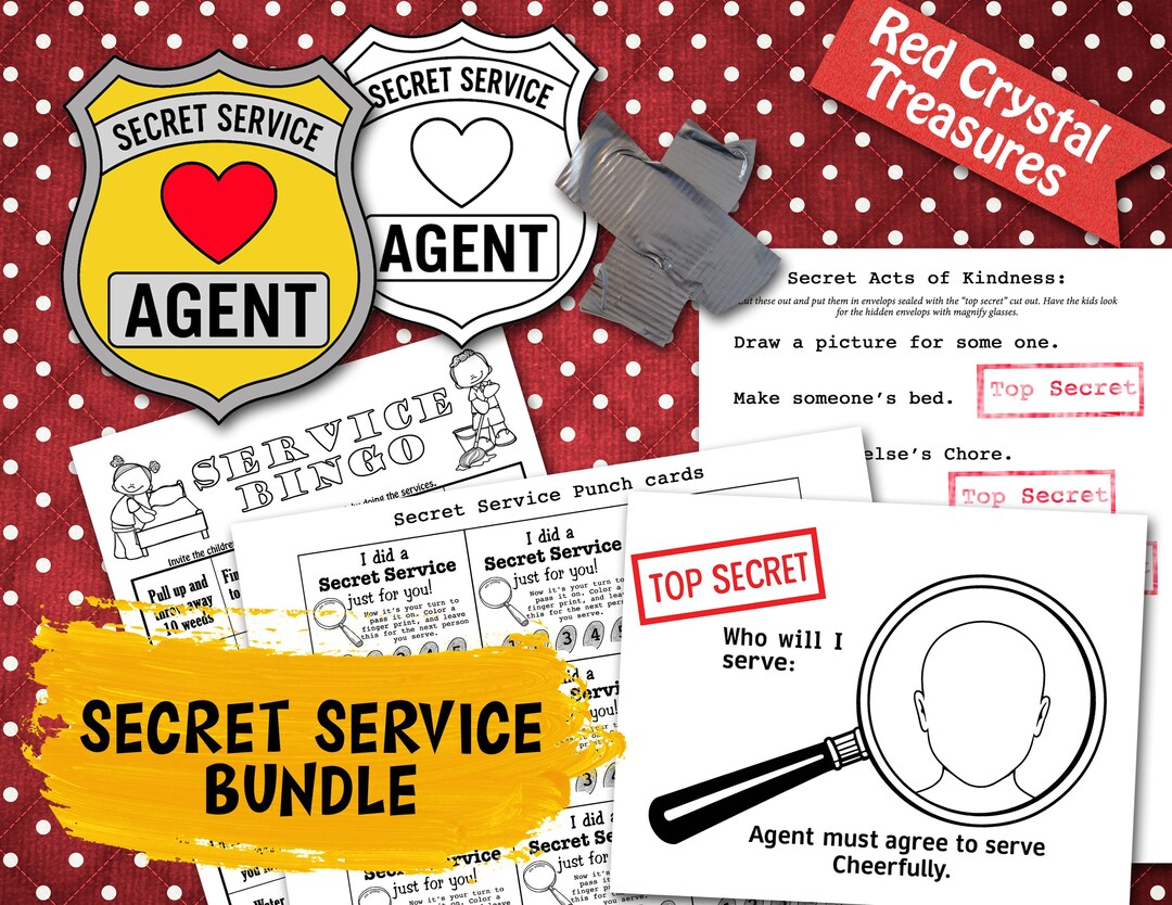 Secret Service Activity Bundle: Badges, Bingo, Coloring Pages - Etsy