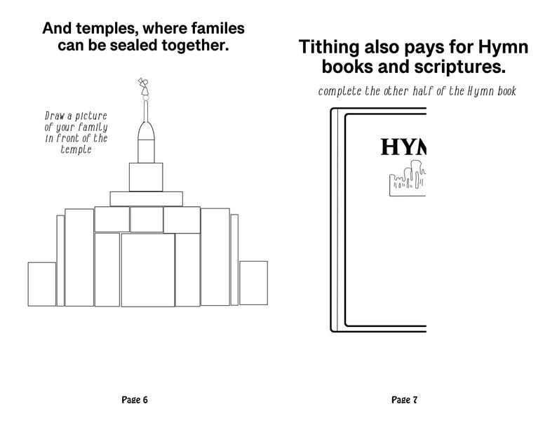 LDS Tithing Coloring, Activity Book, and a Tithing Calculator, Created ...