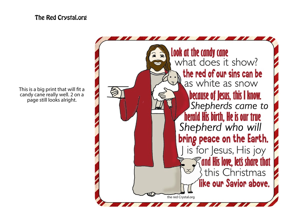 Candy Can Gift Tag, Poem, Jesus Christ is the Shepherd, Religious ...