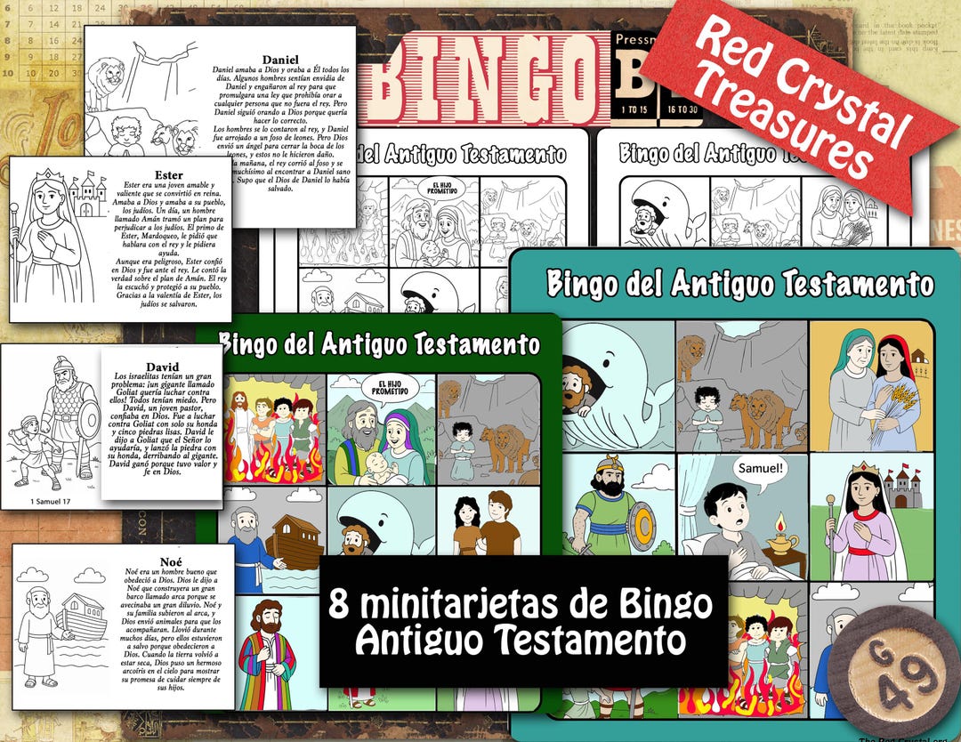Spanish, Old Testament Bingo, Mini Cards - Etsy