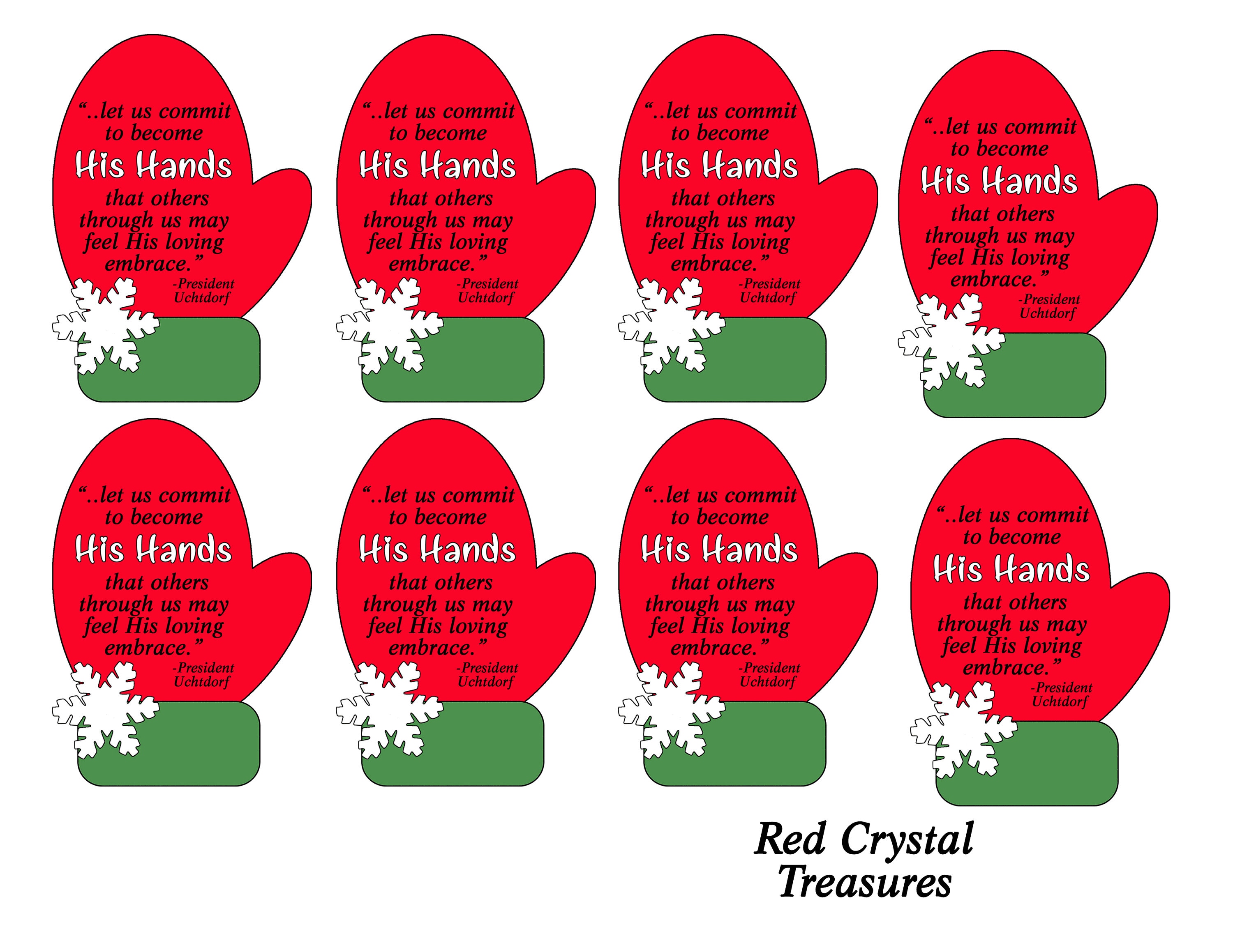 His Hands, Elder Uchtdorf , Mitten, Winter Gloves, Religious Gift Tags ...