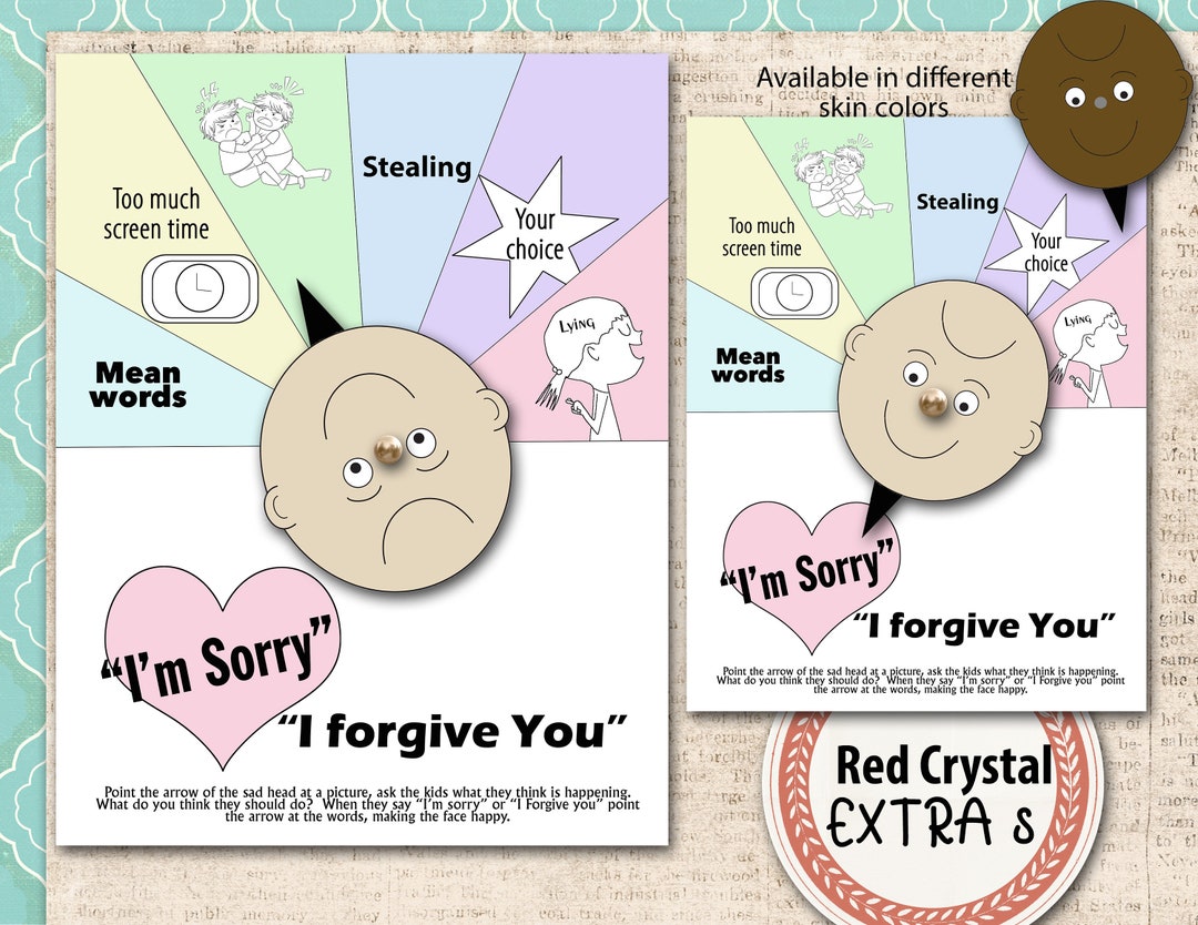 I'm Sorry, I Forgive You, Interactive Teaching Printable - Etsy