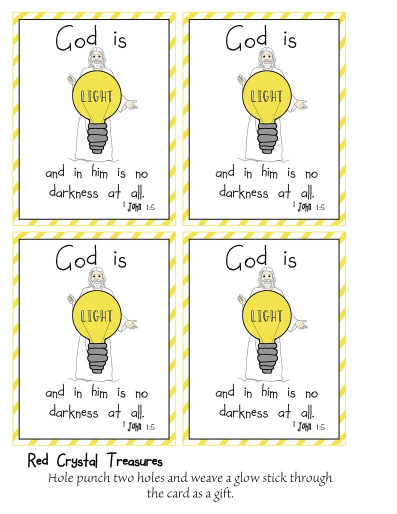 God is Light, 1 John 1:5, Glow Stick, Flashlight Gift Tag - Etsy
