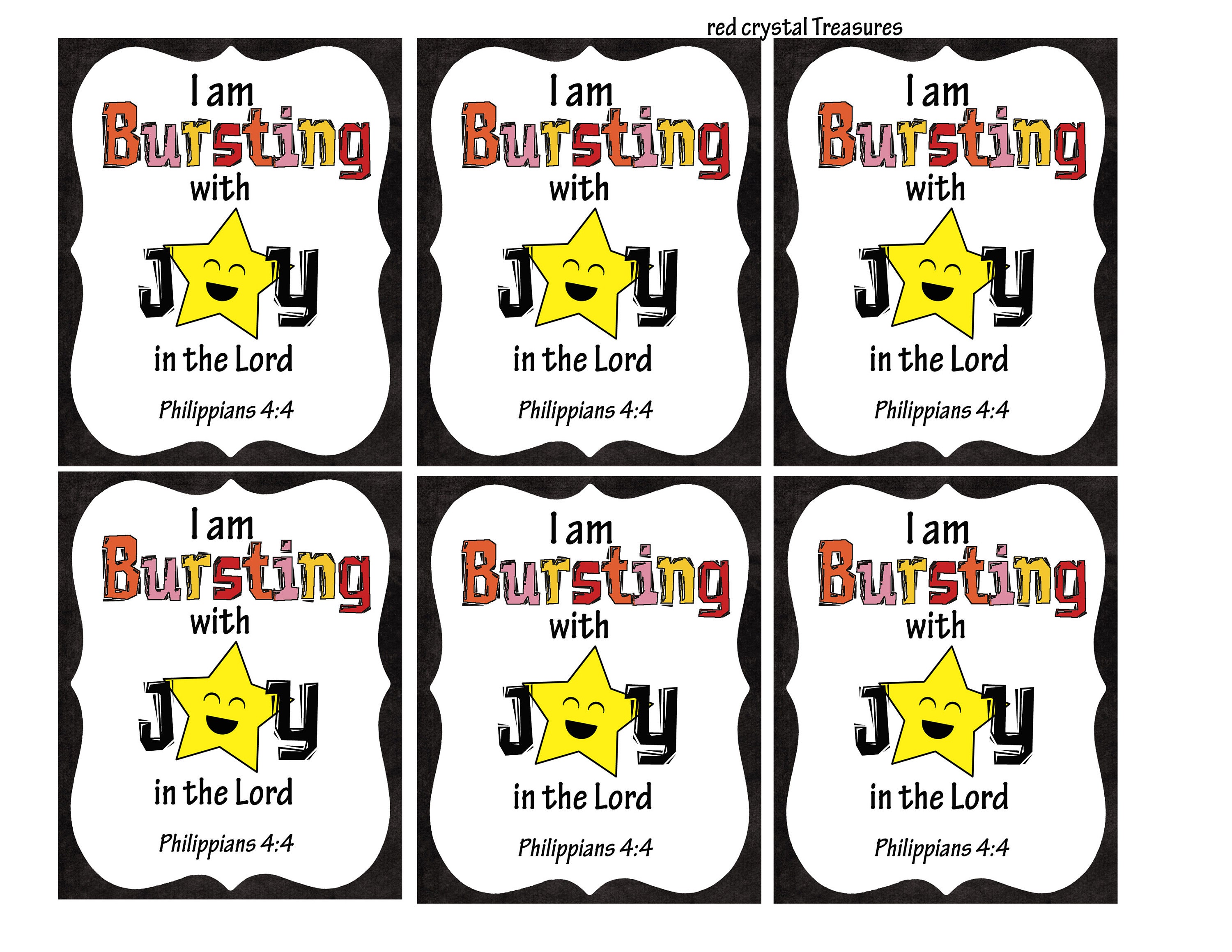 I Am Bursting With Joy in the Lord, Philippians 4:4, Religious Gift ...