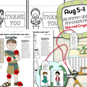 Aug 5-11, LDS Primary Lesson Printable's, From the Red Crystal - Etsy