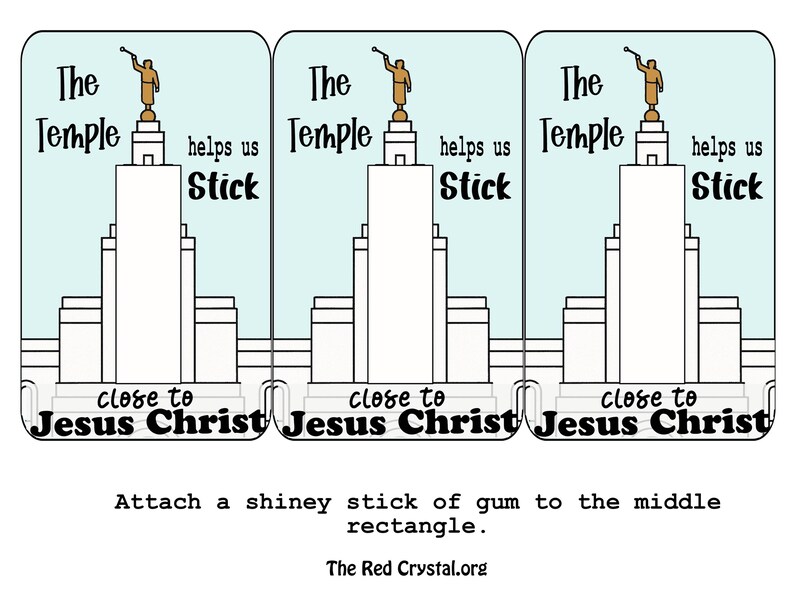 The Temple Helps Me Stick to Jesus Christ, LDS Come Follow Me Gift Tags ...