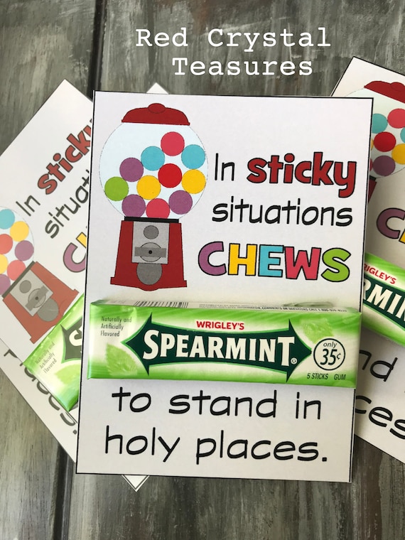 In Sticky Situations Chews to Stand in Holy Places Gum Gift - Etsy