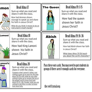 July 7th, LDS Youth Lesson Printable Bundle From the Red Crystal - Etsy