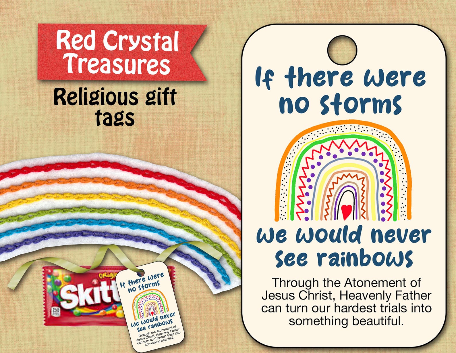 Religious Rainbow Gift Tag: Trials & Atonement - Etsy