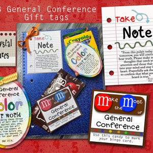 3 LDS General Conference Gift Tags, Take Note, Make the Most, and Color ...