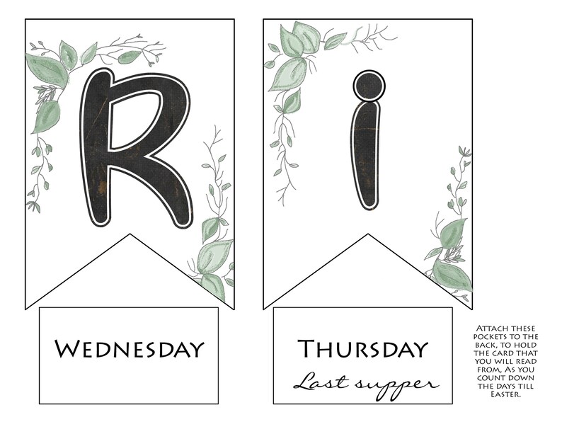 Holy Week Religious Easter Count Down Banner - Etsy