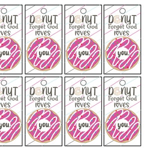 Donut Forget, God Loves You. Religious Donut Gift Tags - Etsy