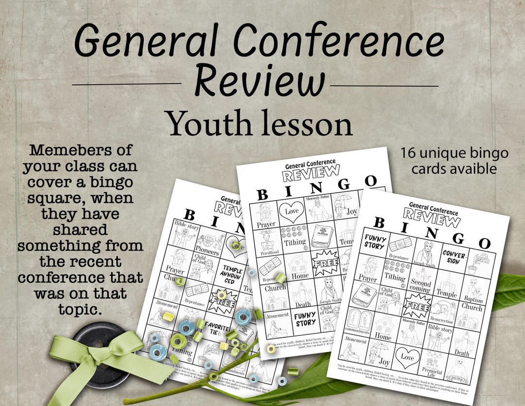 LDS Youth Lesson General Conference Review, Bingo Game - Etsy