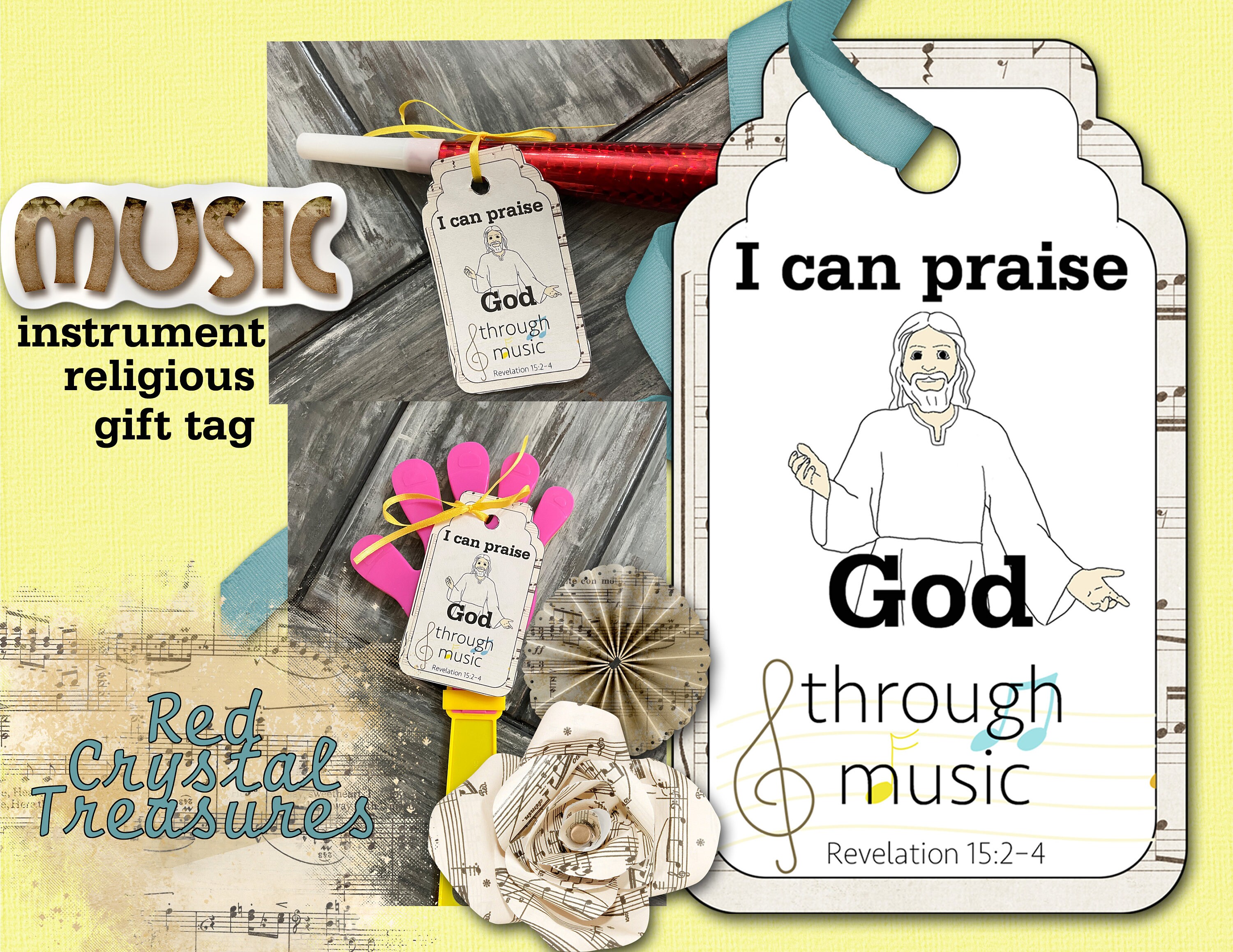 I Can Praise God Through Music, Revelation 15:2–4, Religious Gift Tags ...