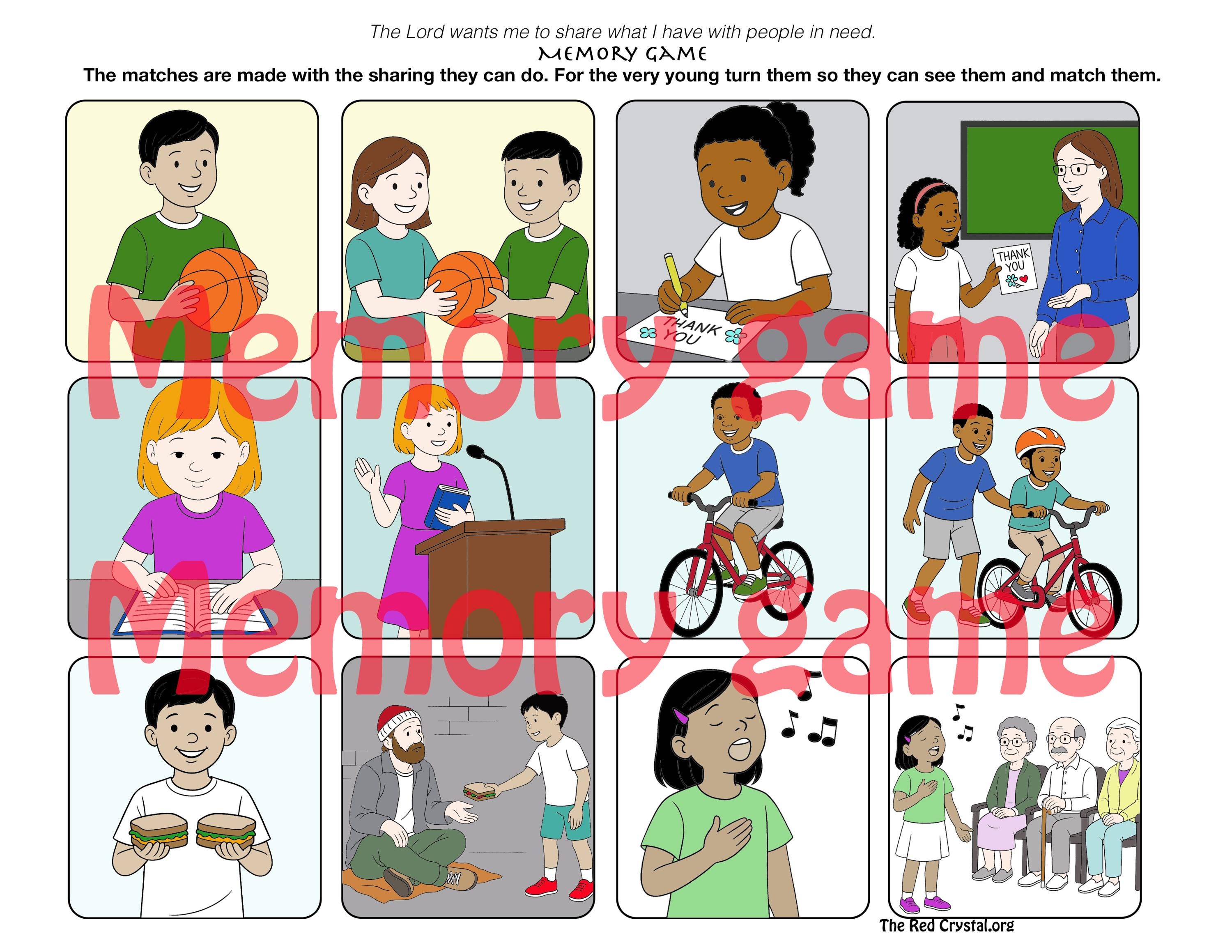 Sharing Your Light Memory Game, for LDS Primary Lessons, Come Follow Me ...
