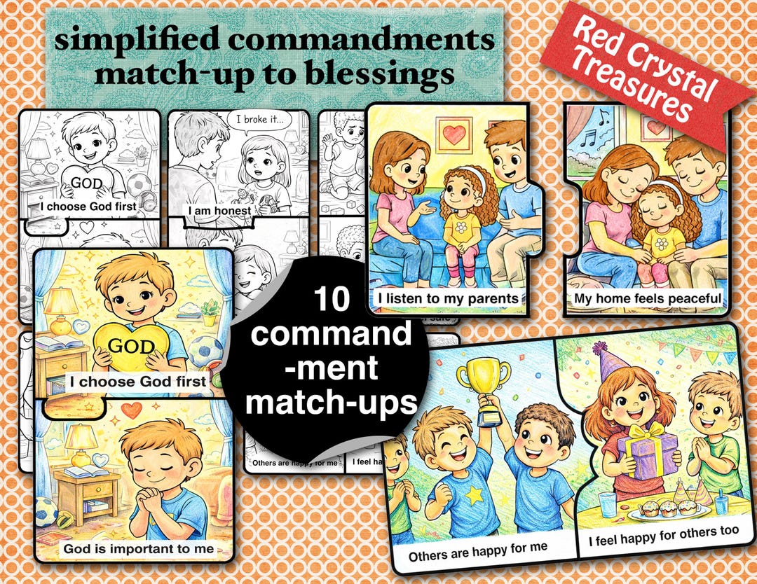Child's 10 Commandments Match up LDS, Game Activity - Etsy