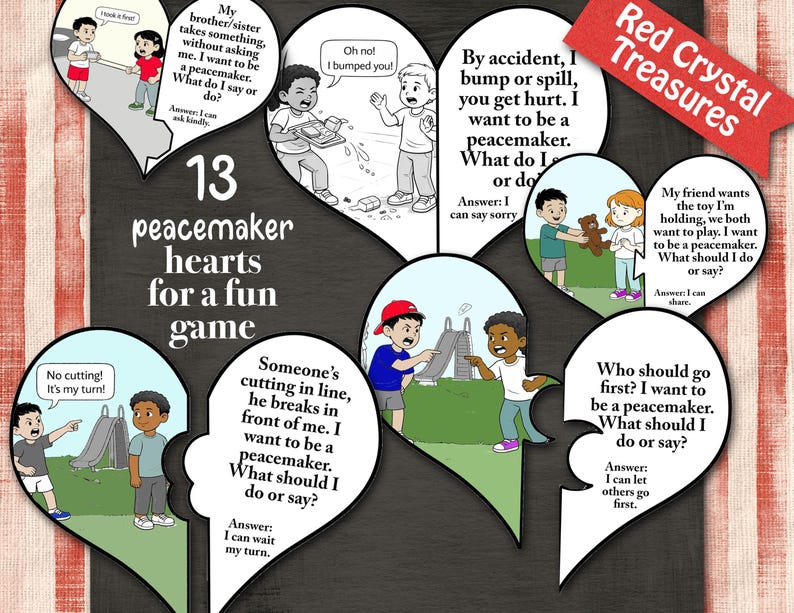 Peacemaker, Heart Match up for Children. - Etsy