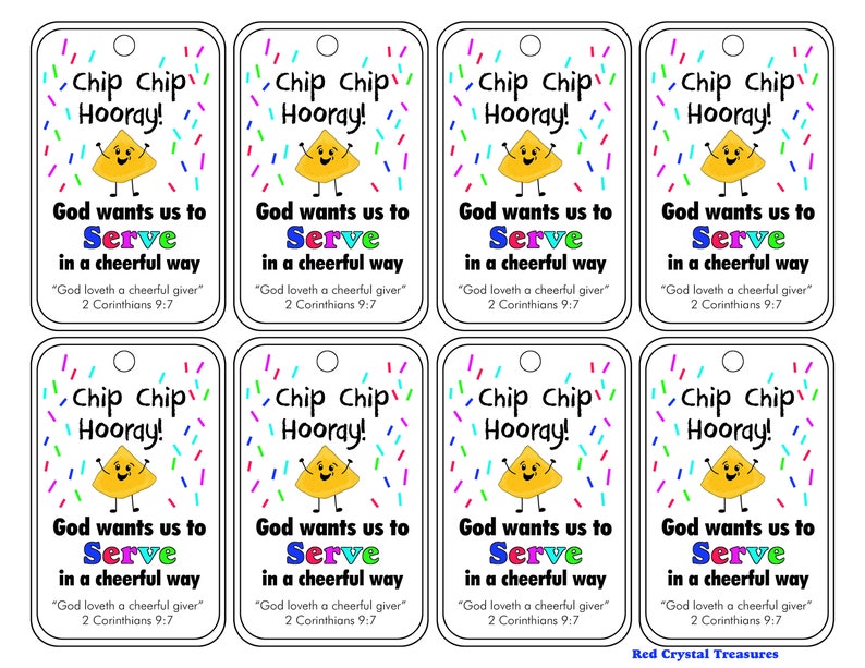 Chip Chip Hooray God Wants Us to Serve in a Cheerful Way. - Etsy
