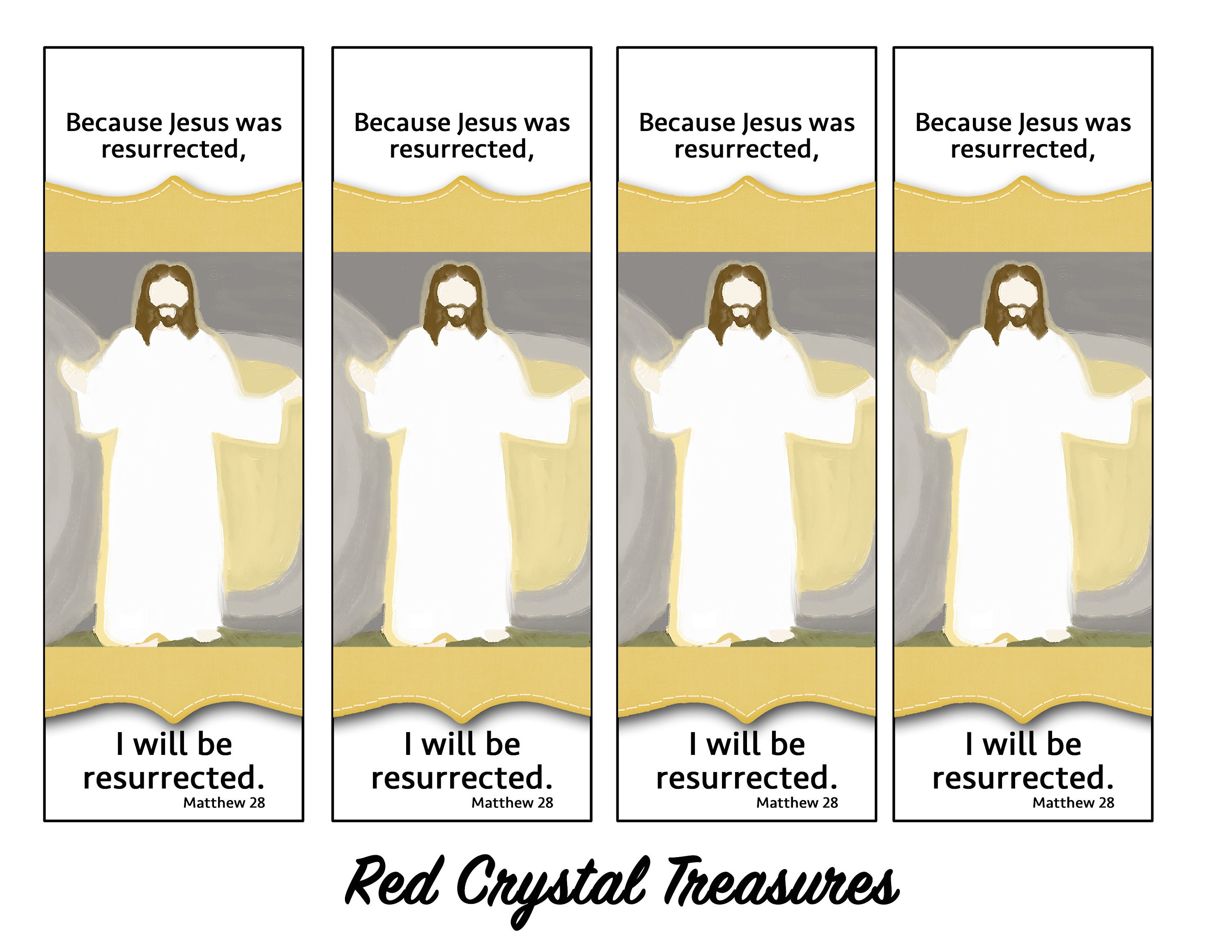 Resurrected Jesus Art Work and Bookmark Because Jesus Was - Etsy