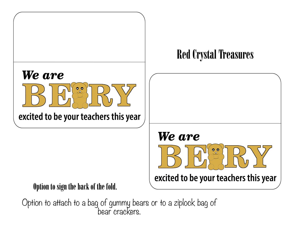 We Are "beary" Excited to Be Your Teachers This Year. It Was "beary ...
