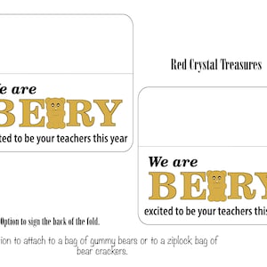 We Are "beary" Excited to Be Your Teachers This Year. It Was "beary ...