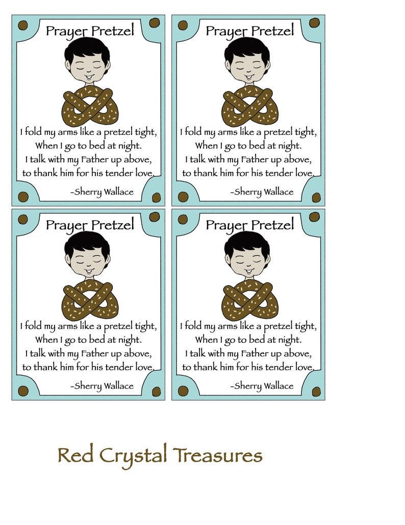 Pretzel Prayer Poem, Gift Tag, Come Follow Me Lessons - Etsy