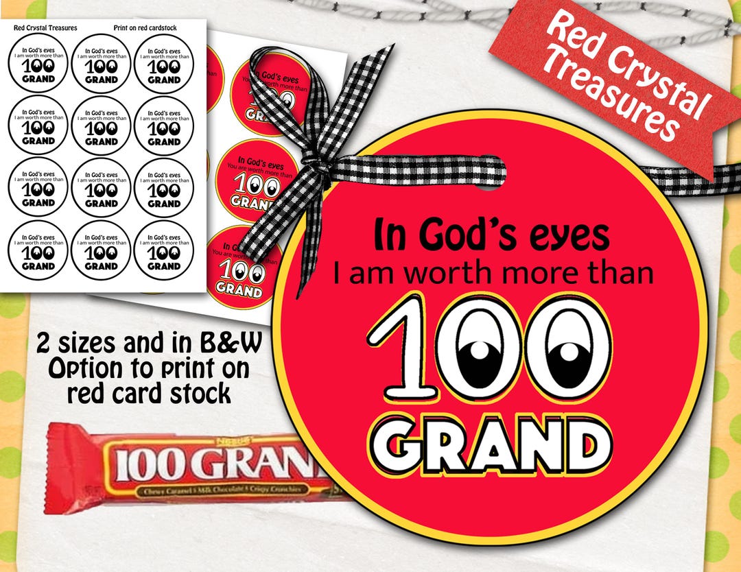 In God's Eyes, I Am Worth More Than 100 Grand, Religious Gift Tags ...