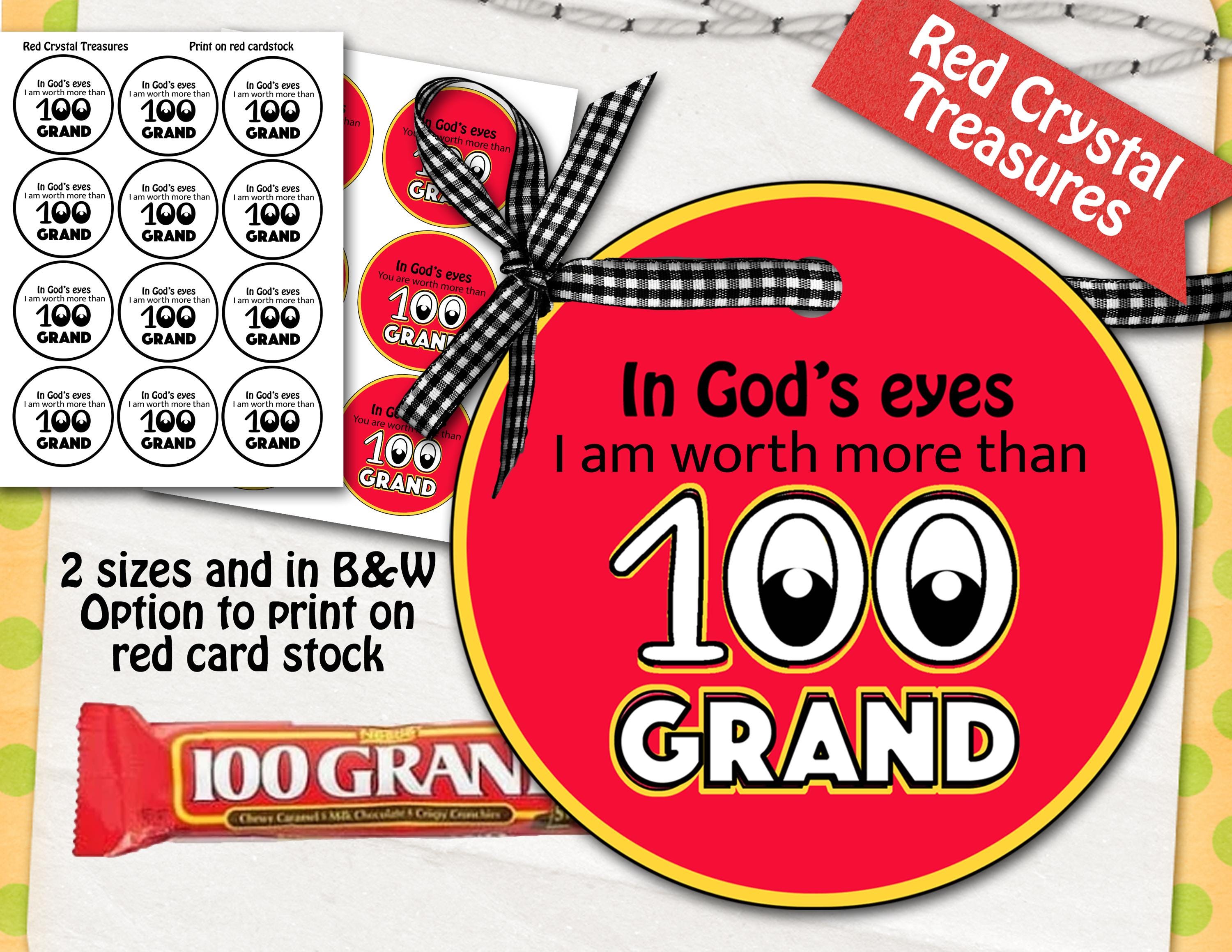In God's Eyes, I Am Worth More Than 100 Grand, Religious Gift Tags ...