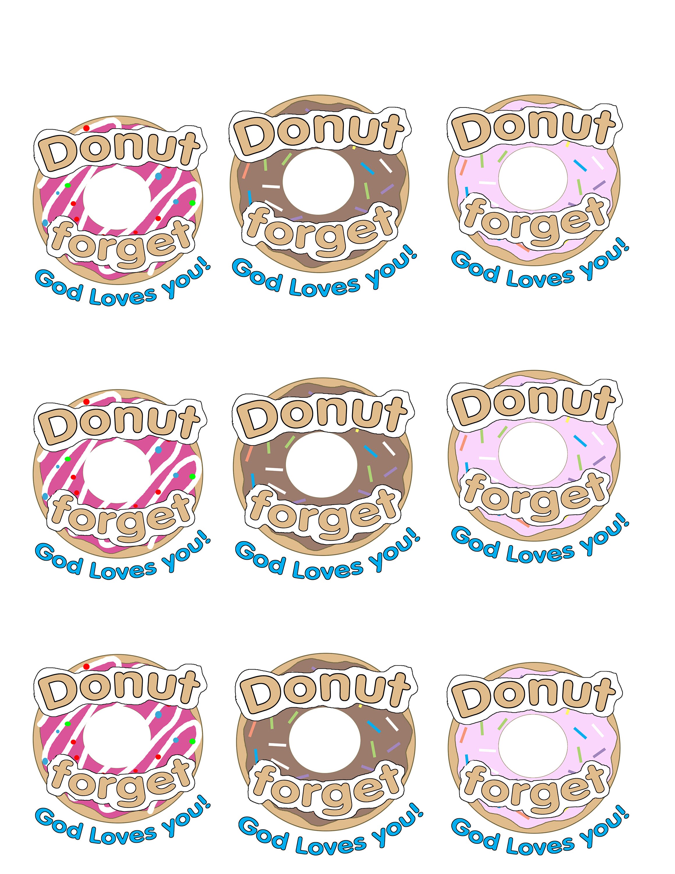 Donut Forget, God Loves You. Religious Donut Gift Tags - Etsy