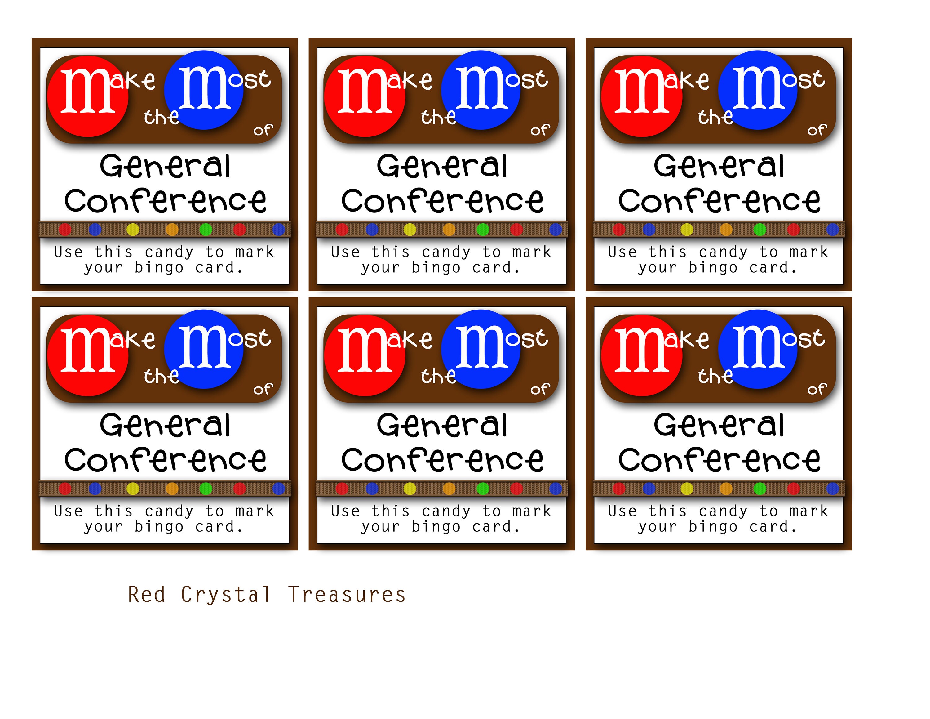 3 LDS General Conference Gift Tags, Take Note, Make the Most, and Color ...