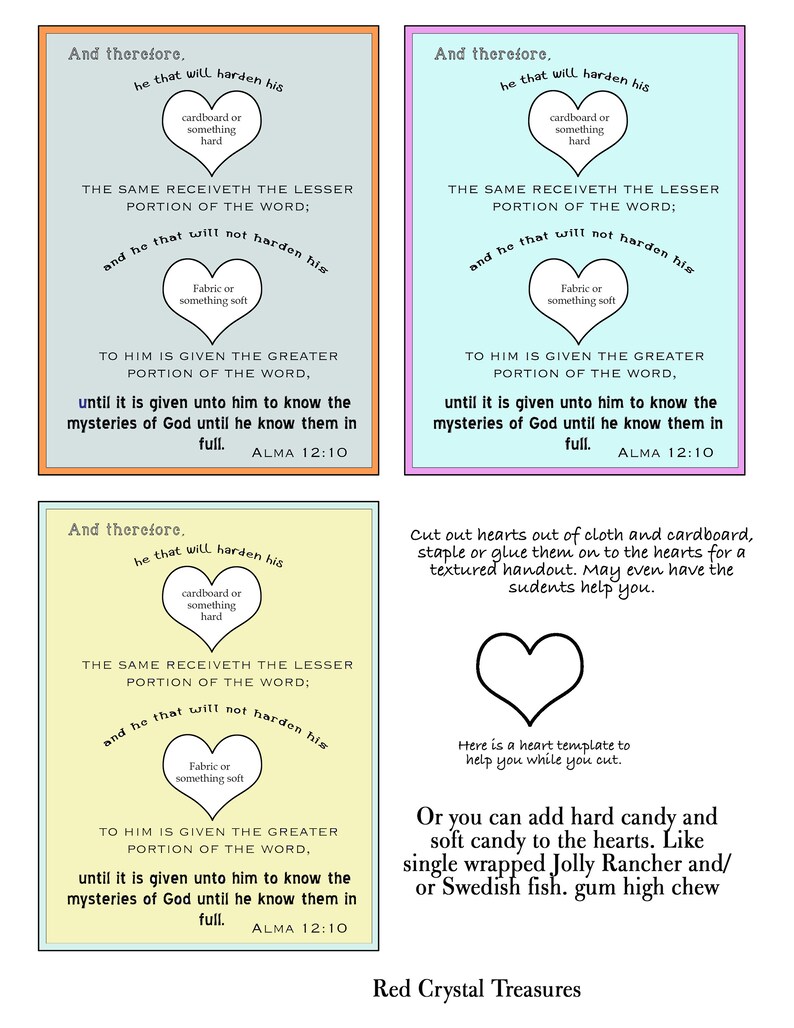 Hard Heart, Soft Heart, Alma 12:10, LDS Religious Gift Tags - Etsy