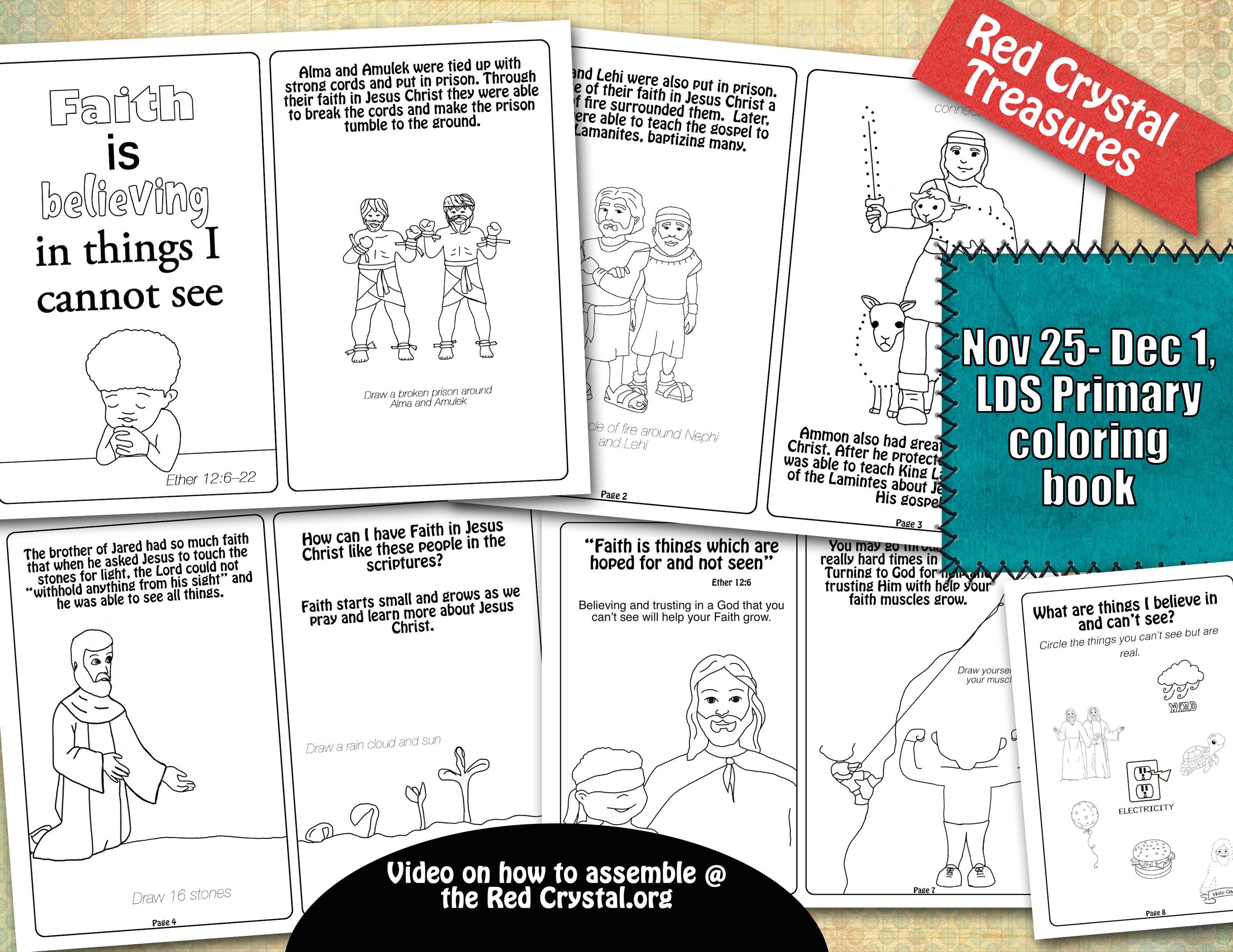 Nov 25-dec 1 LDS Primary Coloring Book, for Come Follow Me, by the Red ...