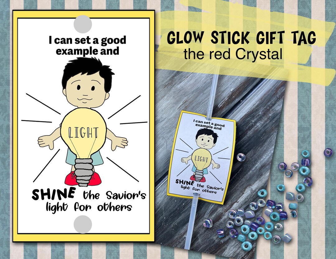 Religious Glow Stick Gift Tag, I Can Be a Good Example and Shine the ...